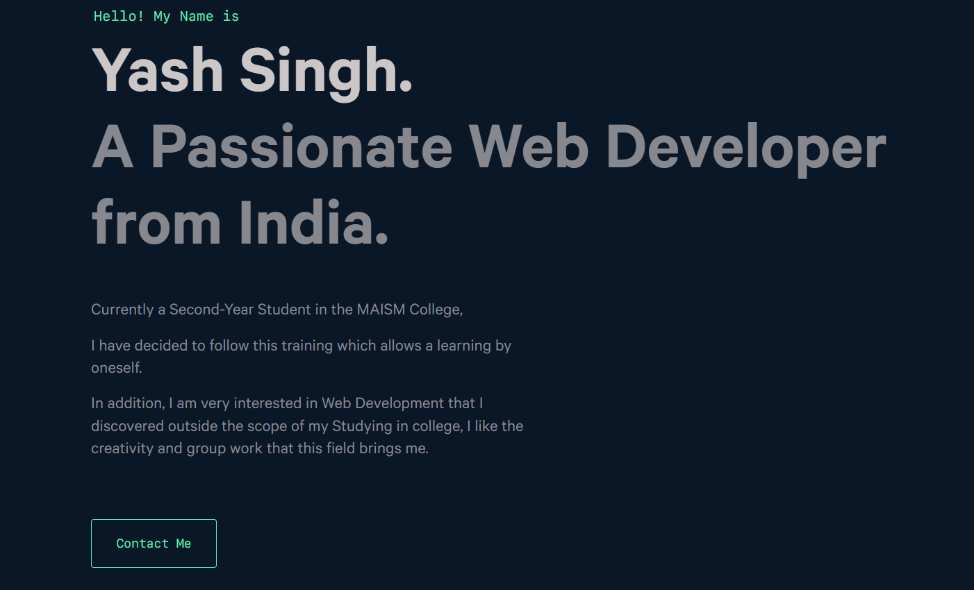 Yash Singh | Frontend Developer Yash Singh | Frontend Developer